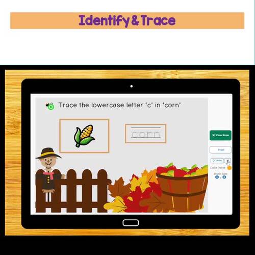 Fall Trace The Letters Of The Alphabet BOOM CARDS™ Fall Digital Activity