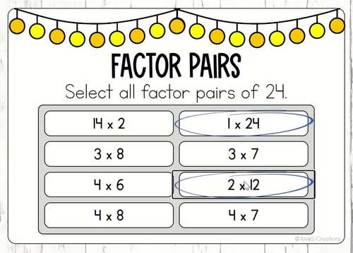 Factors and Multiples, Prime and Composite Number Boom Cards - 4th ...