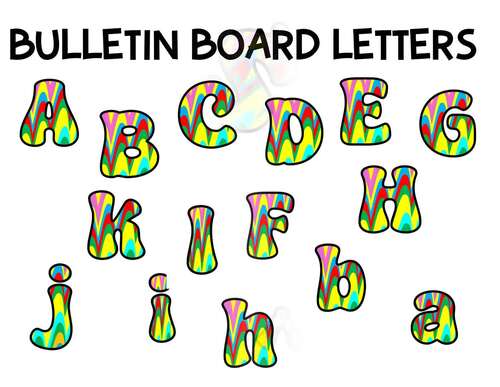 Bright Bulletin Board Letters, Editable Large Alphabet Letters Wall Display
