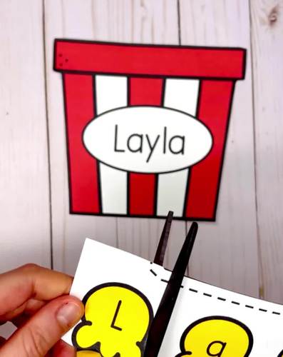 Popcorn Editable Name Craft by Preschool Packets | TPT