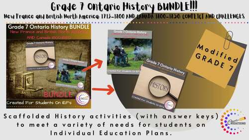 Grade 7 History Strands A and B | Bundle | Modified | Ontario Curriculum