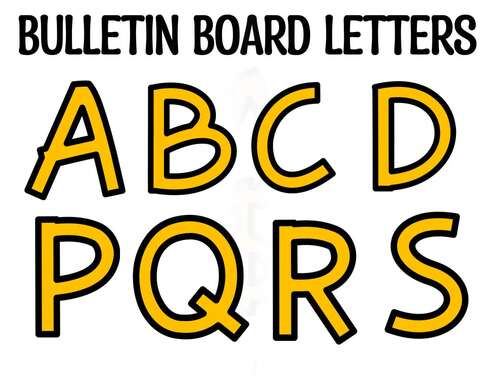 Printable Yellow Bulletin Board Large Alphabet Letters,Editable ...