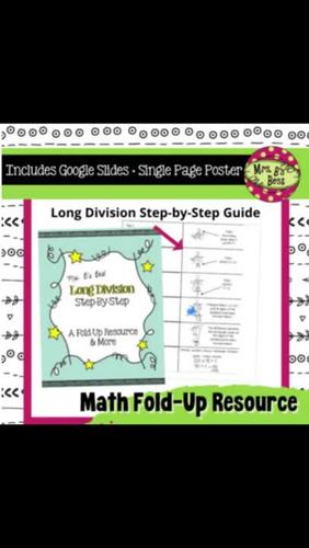Easy Long Division Fold-Up Guide for Upper Elementary by Mrs B's Best