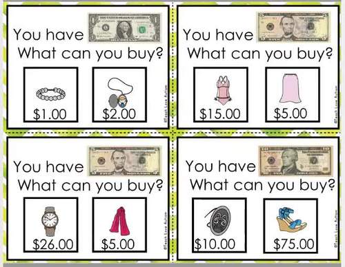 Counting Money Task Card Activities: Boutique by Teach Love Autism