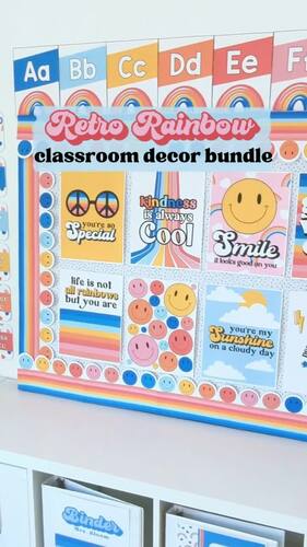 Editable Classroom Labels Retro Classroom Decor by Bloom With Bridgette