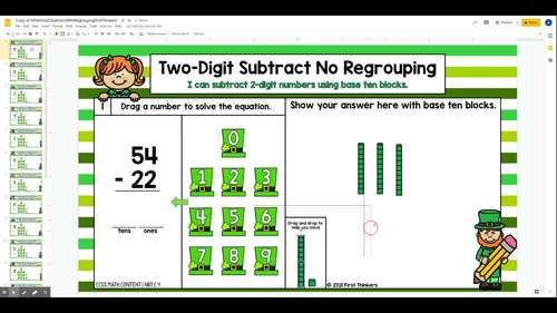 2 Digit Subtraction Without Regrouping St Patricks Day Math Game Google ...