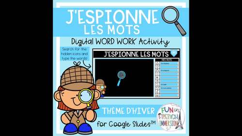 French Digital Word Work - J'espionne les mots - HIVER | TPT