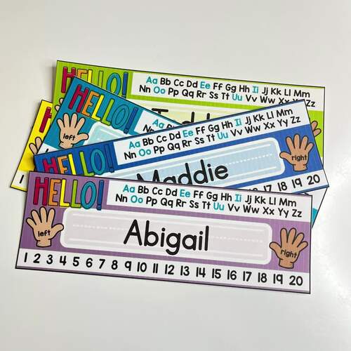 Hello Sunshine Name Tags | 8 Options + Editable | Rainbow Decor | TPT