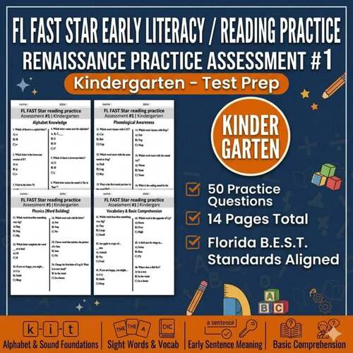 FL FAST Star reading practice Assessment BUNDLE | Kindergarten | TPT
