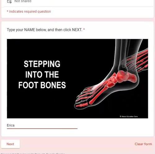 Foot Bones Anatomy Digital and Print Activity by Abaco Education Zone