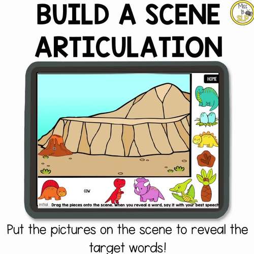 Dinosaurs Articulation Build a Scene - Digital Boom Cards by Miss B SLP