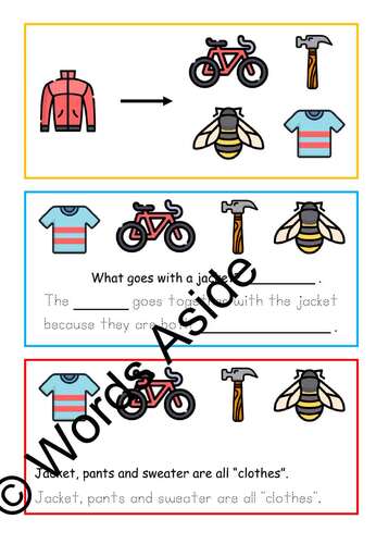 Association Task Cards Station Categories by Words Aside | TPT