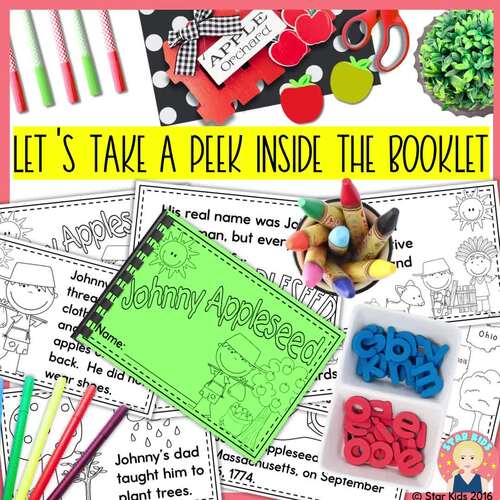 Johnny Appleseed ELA Math Science Activities and Crafts by Star Kids