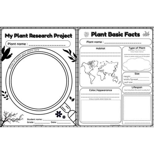 Plant Research Project | Plant Science Activities Grades 3–5 by Waritt ...