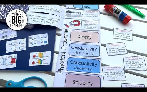 Properties of Matter Foldable Notes and Sort Digital and Print Activity