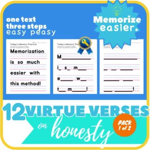 CURSIVE Copywork | 12 Bible Verses on HONESTY | Handwriting & Memorization