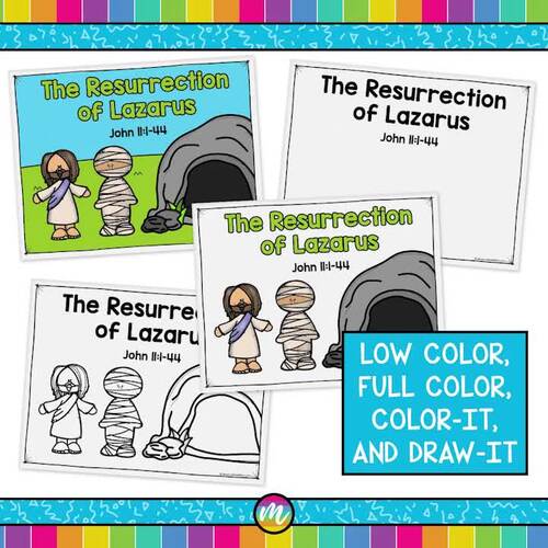 Lazarus Bible Story Posters | Sequence Lazarus Coloring Pages for ...