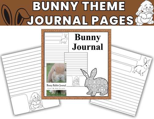 Bunny Lined Printable Pages-Rabbit Theme for Note Taking, Bullet Journaling