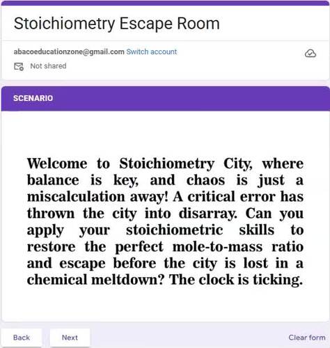 Stoichiometry Escape Room by Abaco Education Zone | TPT