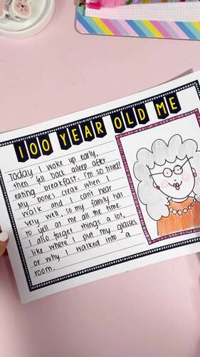 100th Days of School Activity | Writing Template by Mrs Edgar | TPT