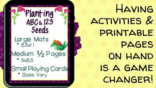 BUNDLE Beautiful Flowers Low Prep Math, Literacy Centers •Preschool ...