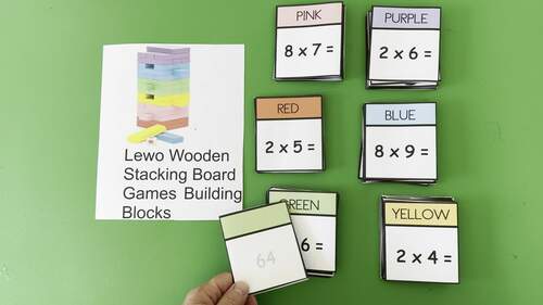 Jenga Multiplication Game Cards Self-Checking by Love2TeachKiz | TPT