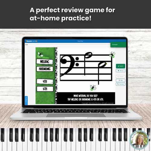 Harmonic & Melodic 4ths & 5ths on the Staff BOOM™ Cards Intervals Activity