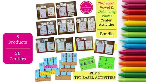 Kindergarten CVC Short Vowels and 1st Grade CVCe Long Vowels Phonics ...