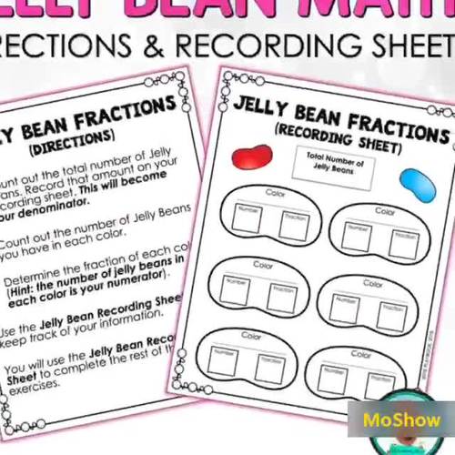 Jelly Bean Math | Fractions & Line Plots by The Playbook | TPT