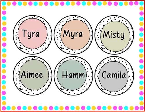 Printable Boho Neutral Spotty Student Name Plates, Bulletin Board Name ...