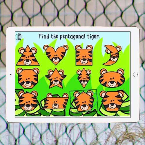 Find the zoo animal shapes | BOOM CARDS with audio | PENTAGON | TpT
