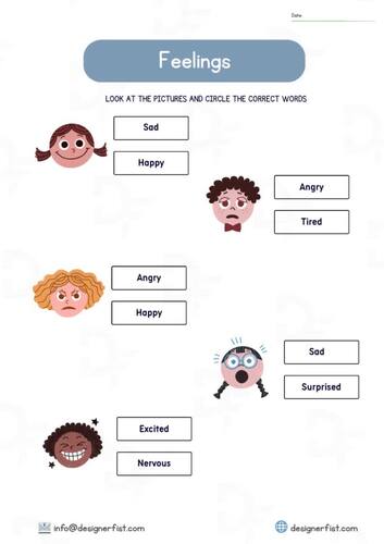 Autism Feelings Worksheet For Childs by Inclusive Learning Support