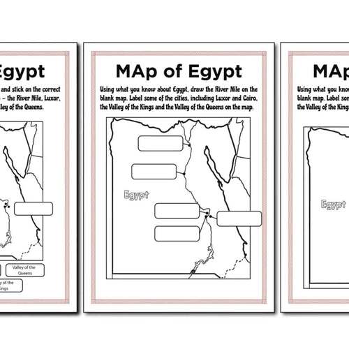 Ancient Egypt Geography Map, Egypt Map Project Activities Questions