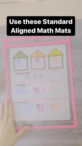Math Mats, Graphic Organizers, Dry Erase Mats, Small Group Intervention ...