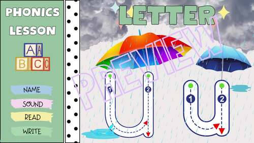 Phonics Letter 'U' 'u' - Complete Workshop Model PowerPoint Lesson