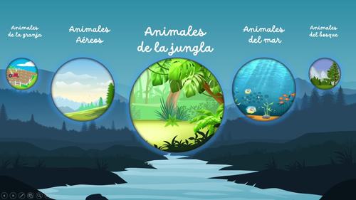 ¿puedes ver el animal? Spanish vocabulary ppt game and worksheets