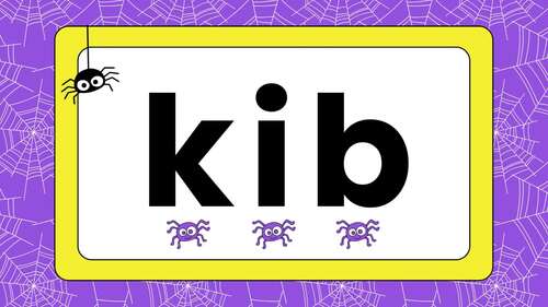 Kindergarten Halloween Spiders Digital Nonsense CVC Words Flashcards ...
