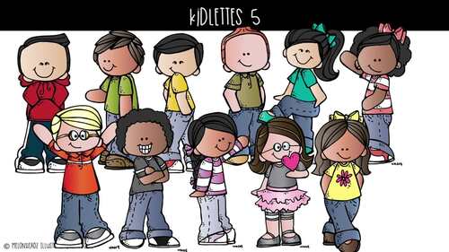 Kidlettes clip art 5, kids clip art COLORED Version by Melonheadz Clipart