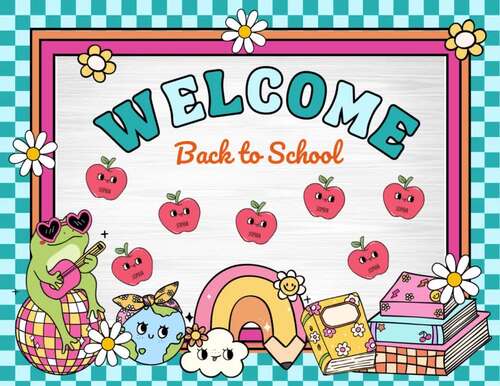 Welcome Back to School Groovy Bulletin Board Kit Printable PDF, +Bonus ...