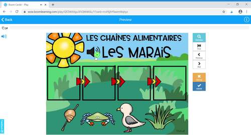 Distance Learning • FRENCH BOOM CARDS • Food Chains with AUDIO | TpT