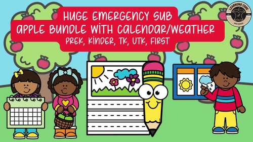 Fall Morning Work Apple Bundle PreK Kindergarten First Grade TK UTK