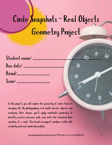 Circle Snapshots - Real Objects Geometry Project by Math is Fun with Ms.R.