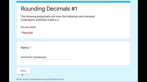 Rounding Decimals Google Classroom™ Digital Quiz Set by Home Run Homeroom