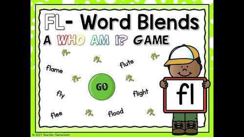 FL Word Blends Who am I Word Game by Teacher Gameroom | TPT