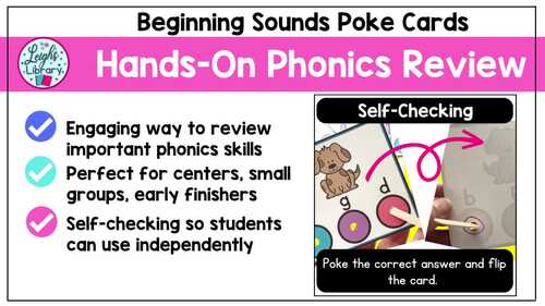 Beginning Sounds Poke Cards for Literacy Centers and Small Group