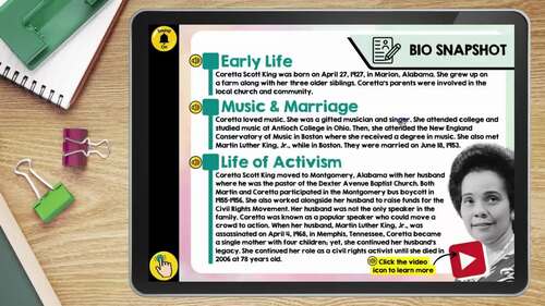 Coretta Scott King LINKtivity® (Digital Biography Activity) | TPT