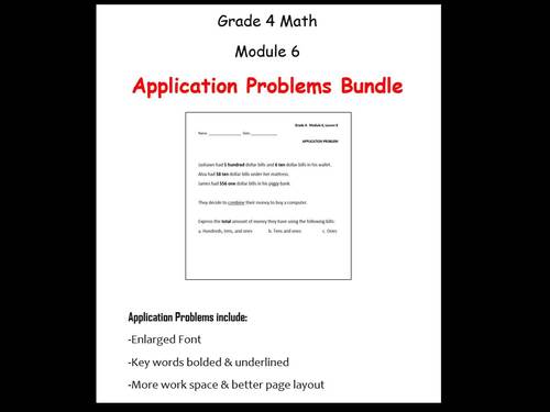 Grade 4, Math Module 6, Application Problems (Entire Module) by ...