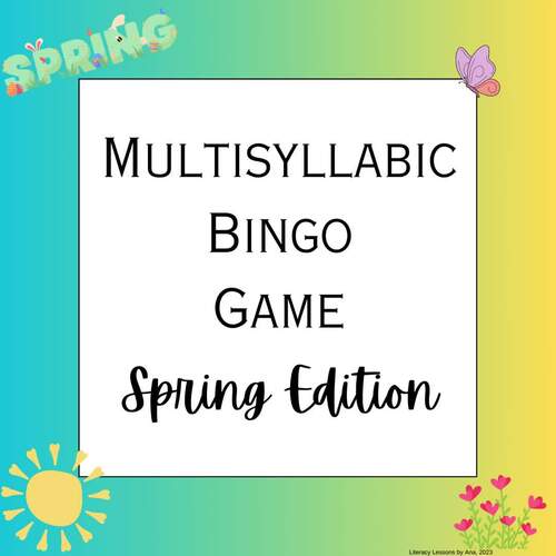 Multisyllabic Reading BINGO Spring Vocabulary Activity Third Fourth ...