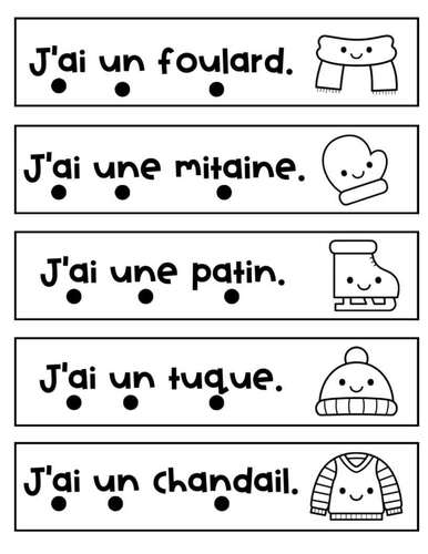 Winter Reading BUNDLE -FRENCH 1:1 correspondence sentences/Les phrases ...