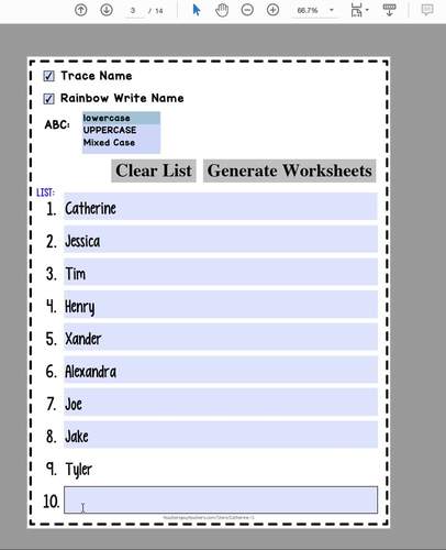 Editable Name Tracing by Catherine S | TPT
